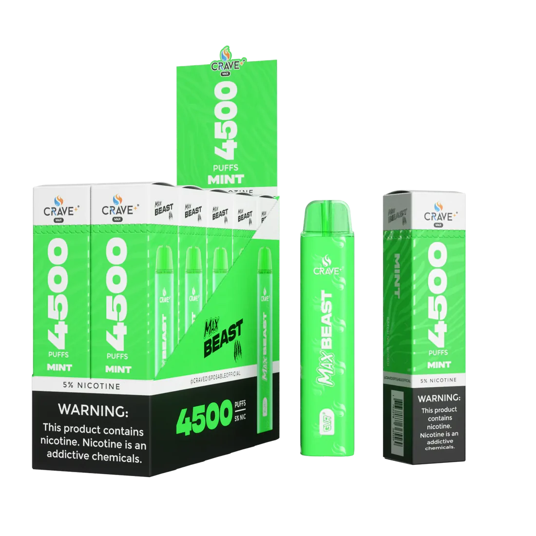 Crave Max Beast 4500 puff mint - Crave Max Beast 450- Crave vape ...